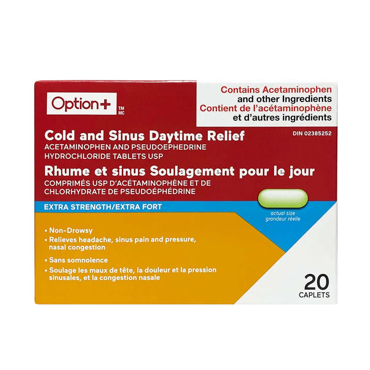 Option+ Cold + Sinus Non-Drowsy Caplets – Pharmacy For Life