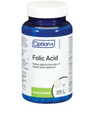 Option+ Folic Acid 1mg 100 Tablets – Pharmacy For Life