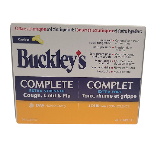 Buckley's Complete Extra-Strength Cough, Cold & Flu Day 40 Caplets ...