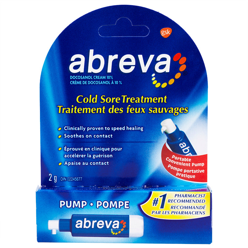 Abreva Cold Sore Treatment Pump 2g – Pharmacy For Life