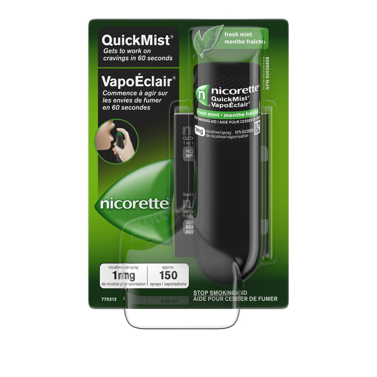Nicorette QuickMist Fresh Mint 1mg 150 Sprays – Pharmacy For Life