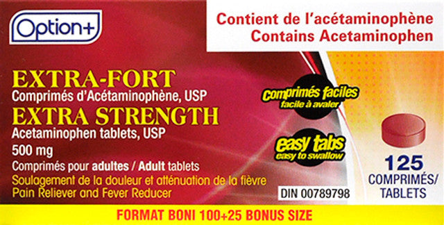 Option+ Acetaminophen Tablets Extra Strength 500mg – Pharmacy For Life