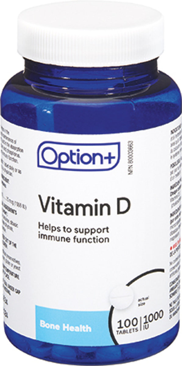 Option+ Vitamin D 1000IU 100 Tablets – Pharmacy For Life